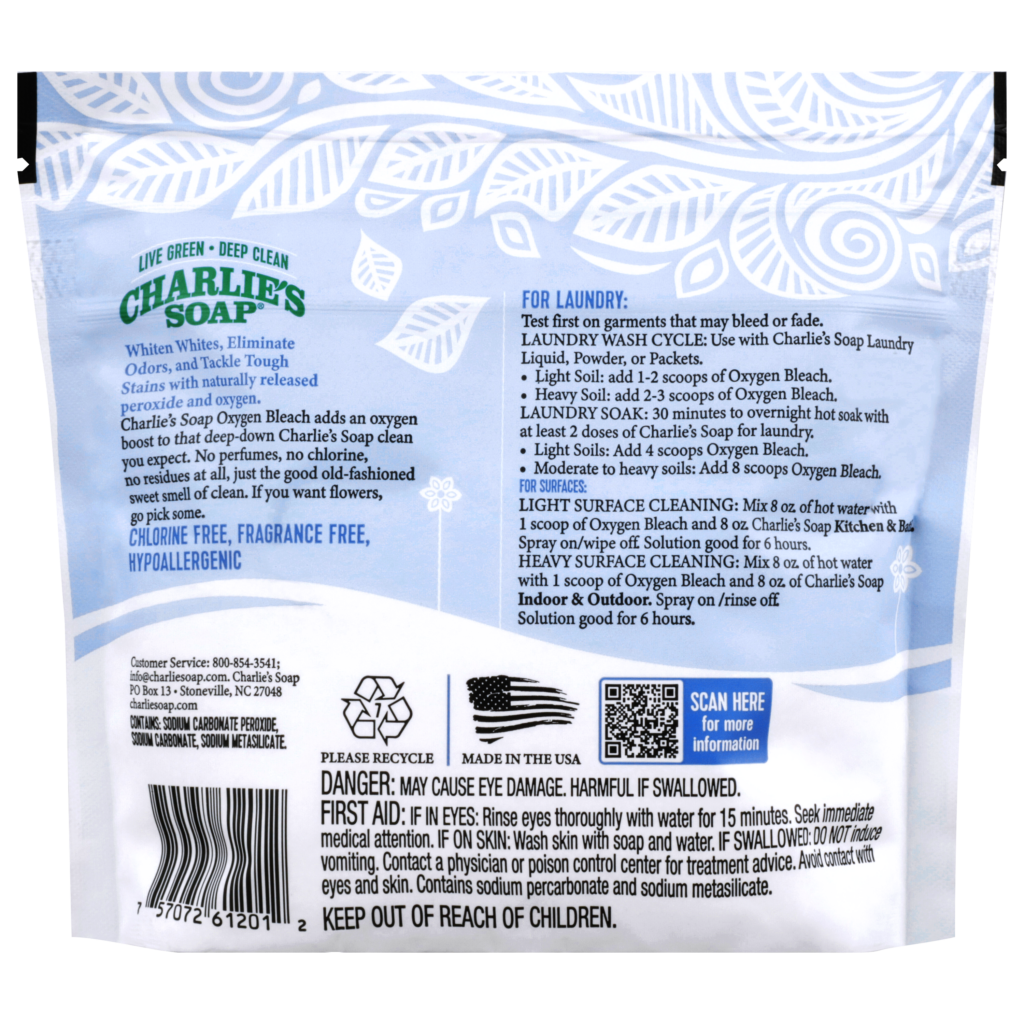 Oxygen Bleach: Non-Chlorine Bleach — Charlie's Soap